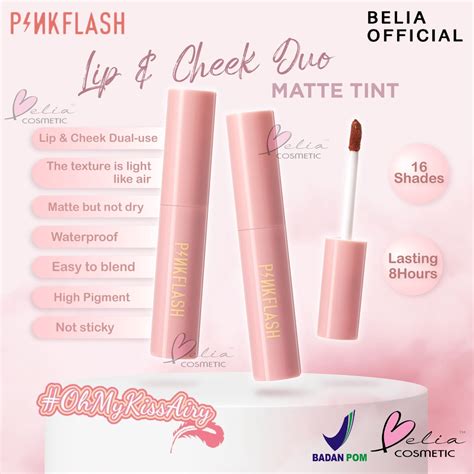 Jual Belia Pinkflash Lip And Cheek Duo Matte Tint Pink Flash Bpom Pf