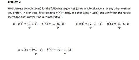 Solved Find Discrete Convolutions For The Following