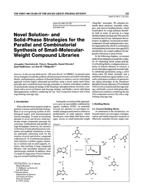 PDF Novel Solution And Solid Phase Strategies For The Parallel And Combinatorial Synthesis Of