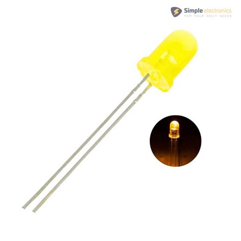 5mm Yellow Led High Brightness Indicator Simple Electronics