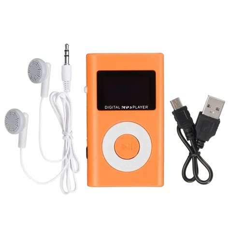 Orange Blue Green Black Pink MP3 Player USB Clip 32GB Micro SD Card Slot Earphone 4 Hours Play