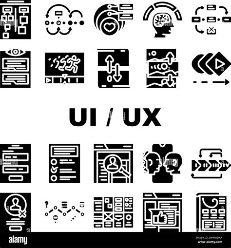Ui Ux Web Interface Mobile Icons Set Vector Stock Vector Image And Art