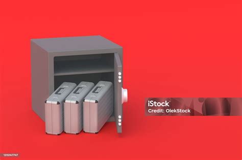 금고 근처 금속 가방 저장 비밀 문서 또는 정보를 위한 개별 은행 셀입니다 영업 비밀 은행 부문에 대한 투자 금융 기관의 재융자 공간을 복사합니다 3d 렌더 3차원 형태에
