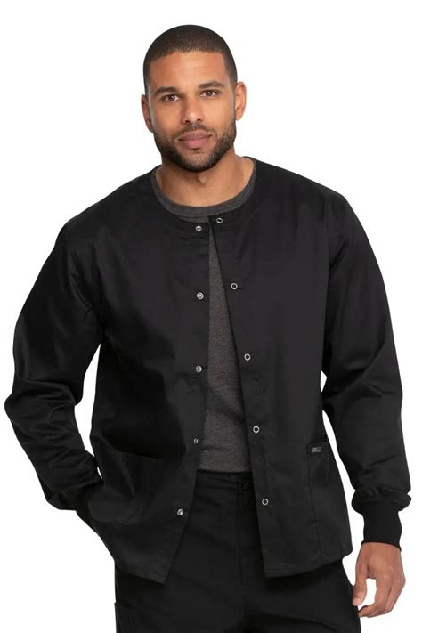Dickies Industrial Unisex Warm Up Scrub Jacket Black Scrub Pro Uniforms