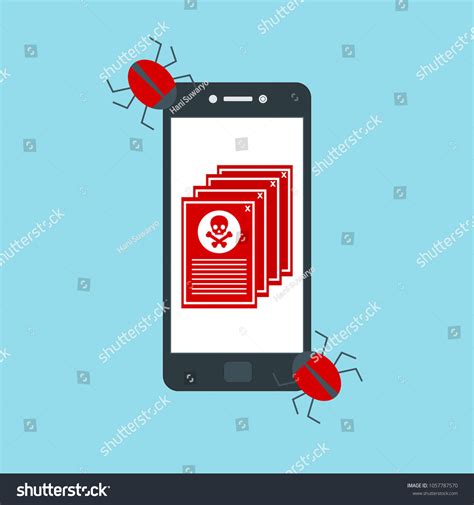 Hacker Activity Computeralert Notification On Mobile Stock Vector