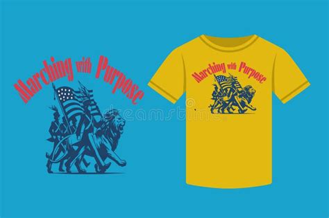 Typography And Vector T Shirt Design Marching With Purpose Stock