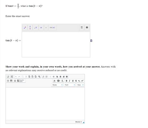 Solved If Tant What Is Tant TT Enter The Exact Answer A Chegg Com