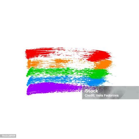 Lgbt 커뮤니티 국기입니다 벡터 브러시 스트로크 흰색 절연 무지개의 색상 의 상징 레즈비언 게이 프라이드 양성애 자 트랜스젠더