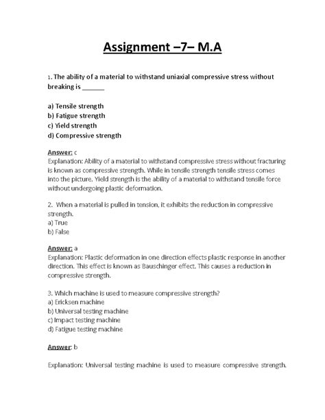 Assignment 7 Model Answer Assignment 7 M 1 The Ability Of A