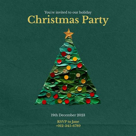 Christmas Party Instagram Post Template Free Editable Template