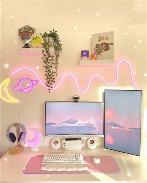 Kawaii Gamer Girl Setup Gaming Room Setup Gamer Room Decor Otaku Room