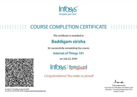 Sirisha Baddigam On Linkedin Internetofthings101 Infosysspringboard