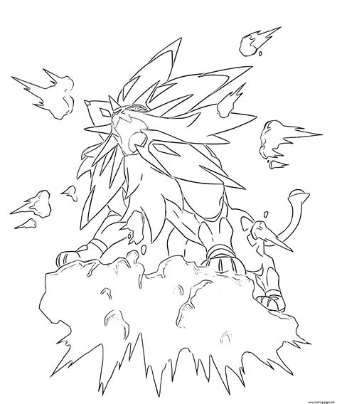 Pokemon Solgaleo Free Coloring Pages