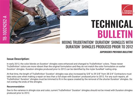 Mixing Trudefinition® Duration® Shingles With Pre 2012 Duration