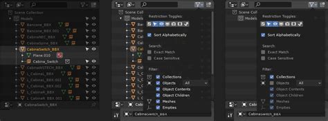 Outliner Filters Object Filter Affects Parented Collections User