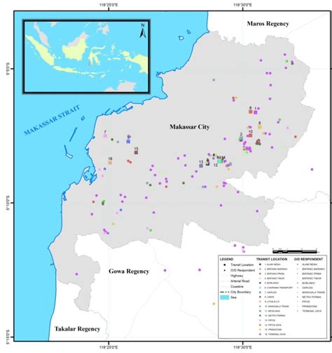 Map Of Spatialpositional Relationships Of Origindestination Locations