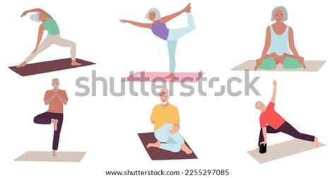 Elderly Senior Active Man Woman Doing Stock Vector Royalty Free