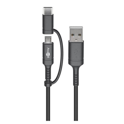 Goobay USB 2 0 Till Micro USB Och USB C Med Adapter 71892 Billi