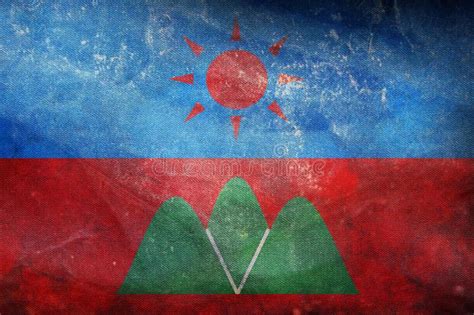 Retro Flag Of Austroasiatic Peoples Wa People With Grunge Texture Flag