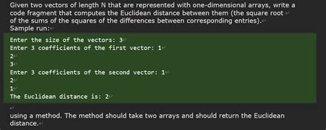 Solved Given Two Vectors Of Length N That Are Represented Chegg