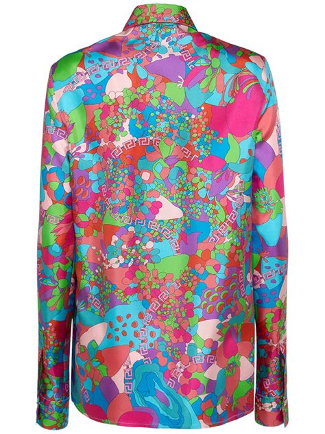 Versace Dua Lipa Printed Silk Twill Shirt Versace
