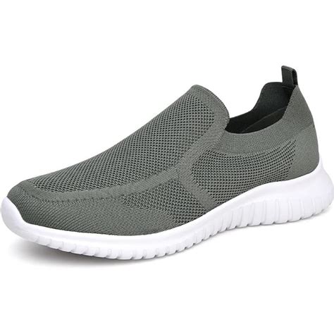 Konhill Mens Breathable Tennis Shoes Slip On Walking Casual Athletic