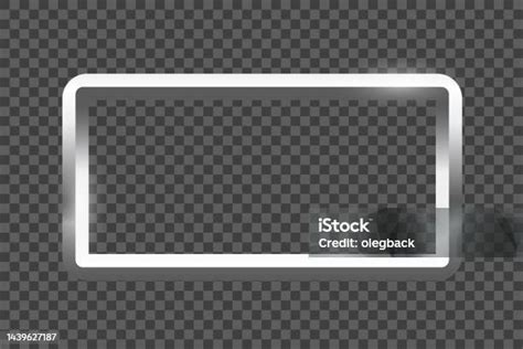 투명한 배경에 그림을 위한 은색 사각형 프레임 그림 그림 카드 또는 사진을위한 빈 공간 3d 현실적인 현대 템플릿 벡터 일러스트 레이 션입니다 간단한 강철 개체 모형입니다