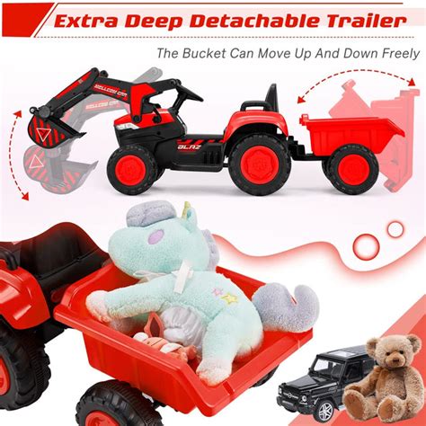 Erommy Ride On Car Toys With Remote Control Digger Horn Lights Mus