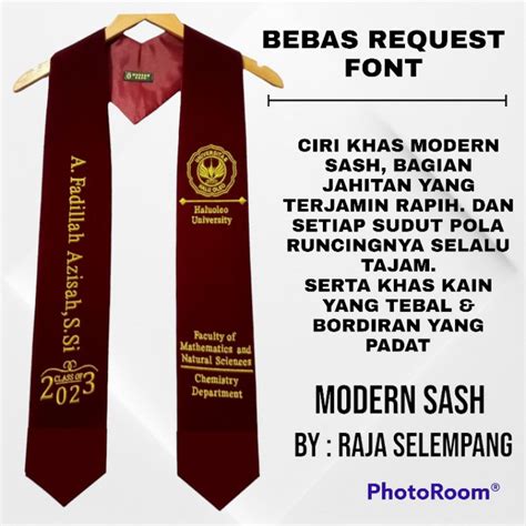 Jual MODERN SASH EXPRESS Slempang Selempang Wisuda Leher Bordir Custom Selempang Cumlaude