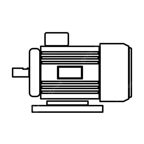 Electric Motor Black Color Icon Electrical Volts Symbol Vector