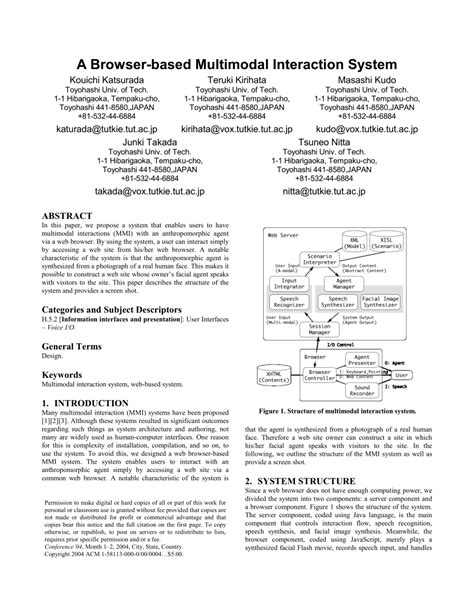 Pdf A Browser Based Multimodal Interaction System