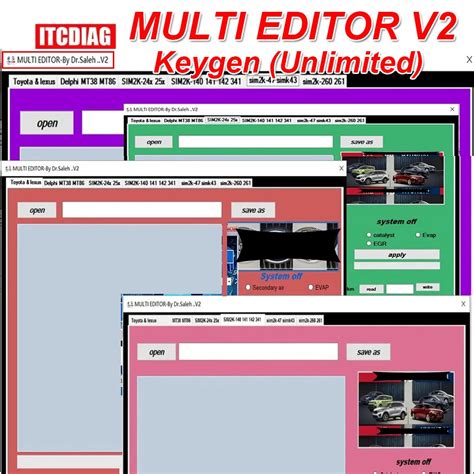 2023 multi editor v2 with unlimited keygen dpf egr dtc remover for kia