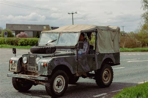 Ely Cambridgeshire Uk April 2023old Land Rover Being Driven On Busy