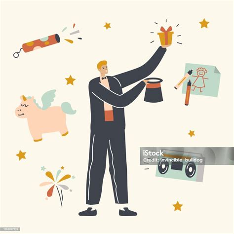 서커스 마술사 캐릭터 어린이 파티에 최고 모자와 트릭을 수행 애니메이터 테일코트의 빅 탑 환상주의자서커스 매직 쇼 카니발 놀이