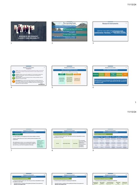 Research Instrument Validity And Reliability Handout Pdf Validity Statistics Questionnaire