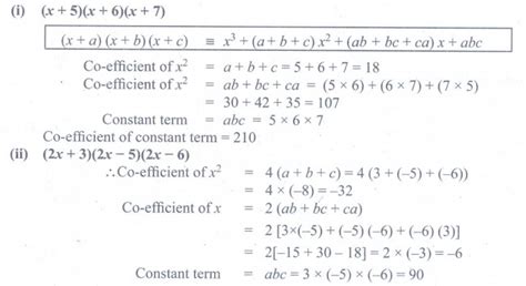 Exercise Algebraic Identities Numerical Problems With Answers Solution Algebra Maths