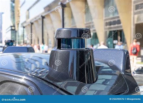 Close Up Of Lidar Sensor Mounted On Autonomous Vehicle Royalty Free