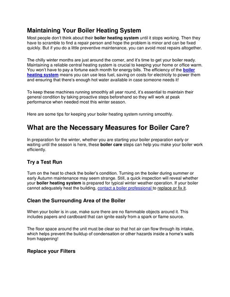 Ppt Maintaining Your Boiler Heating System Powerpoint Presentation