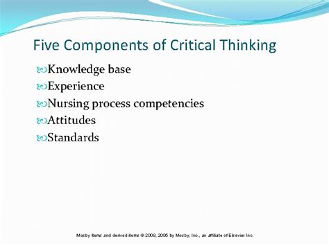 Chapter 15 Critical Thinking In Nursing Practice Mosby