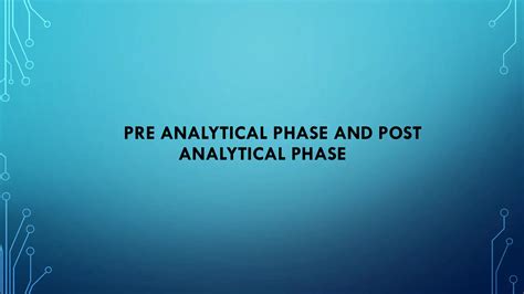 Pre Analytical And Post Analytical Phase Pdf