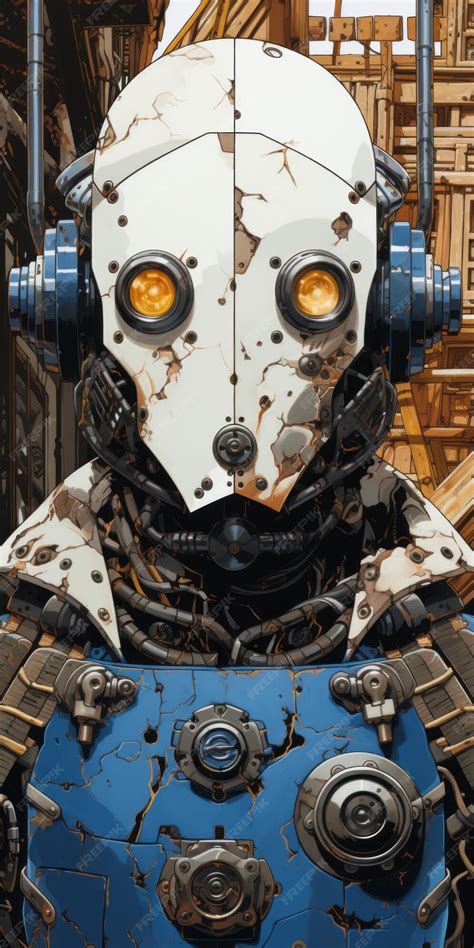 Premium Ai Image An Old Ranger Robot With Many Eyes On An Industrial