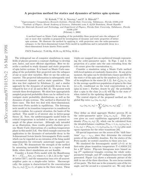 Pdf Projection Method For Statics And Dynamics Of Lattice Spin Systems