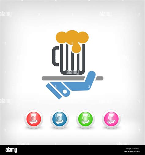 Waiter Serving Beer Icon Stock Vector Image And Art Alamy