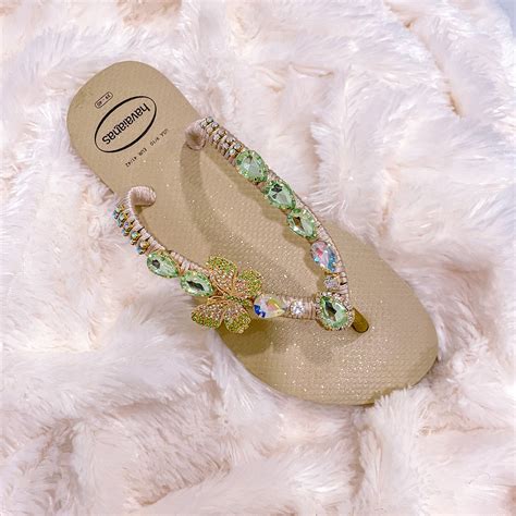 Bridal Rhinestone Flip Flops Weddings Sandals Jeweled Etsy