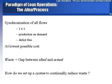 Lean Operations Process Synchronization And Improvement Lean Operations