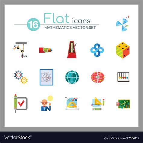 Mathematics Icon Set Royalty Free Vector Image