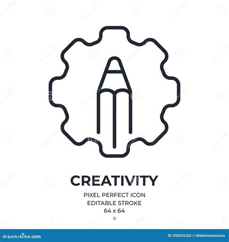 Creativity And Design Editable Stroke Outline Icon Isolated On White Background Flat Vector