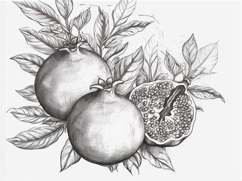 Pomegranate Pencil Drawing