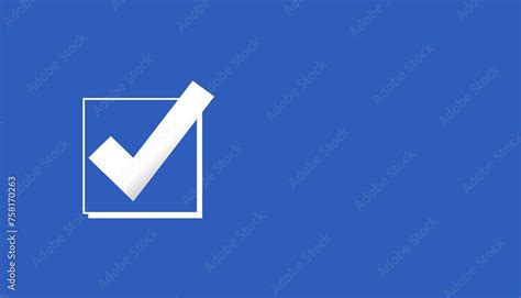A Stark White Checkmark Inside A Square Positioned On A Bold Blue