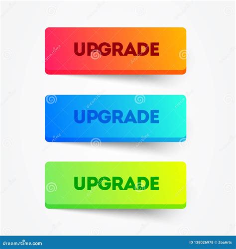 Vector Illustration Set Of Colorful Upgrade Buttons Web Element Stock